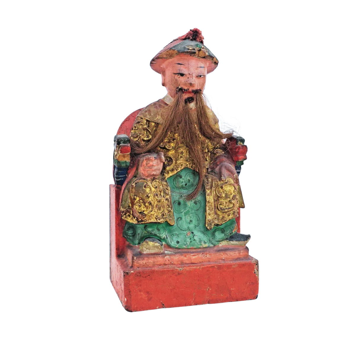 Antique 18th - 19th c signed Chinese Kitchen God, Stove God, Family Pr ...