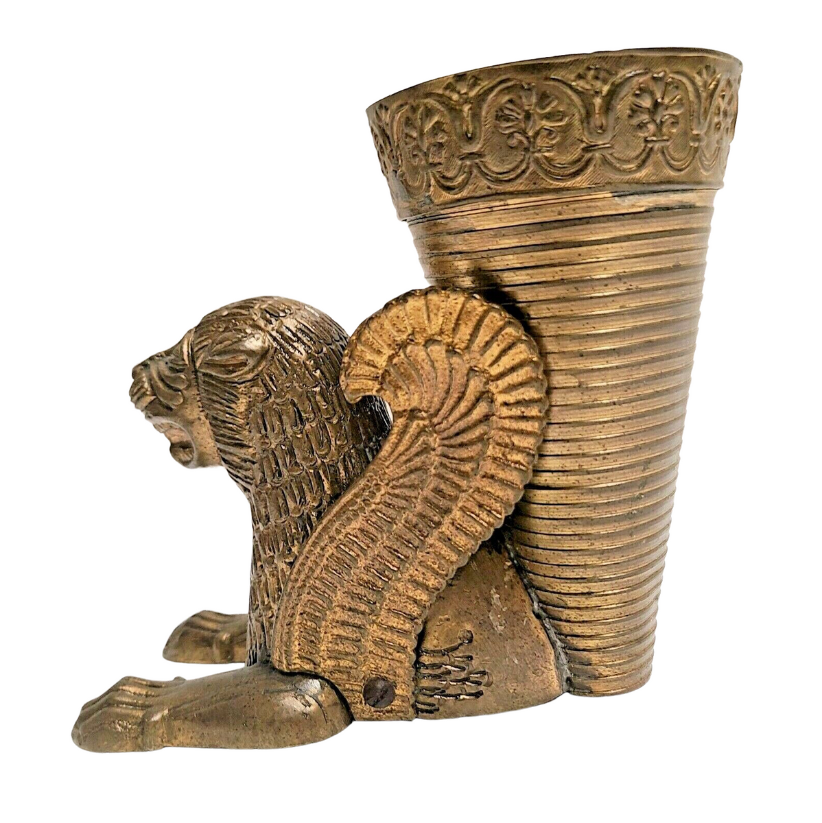 Antique Gilt Bronze Mid-East Persian Rhyton Lion Cup, Rare – Mission ...