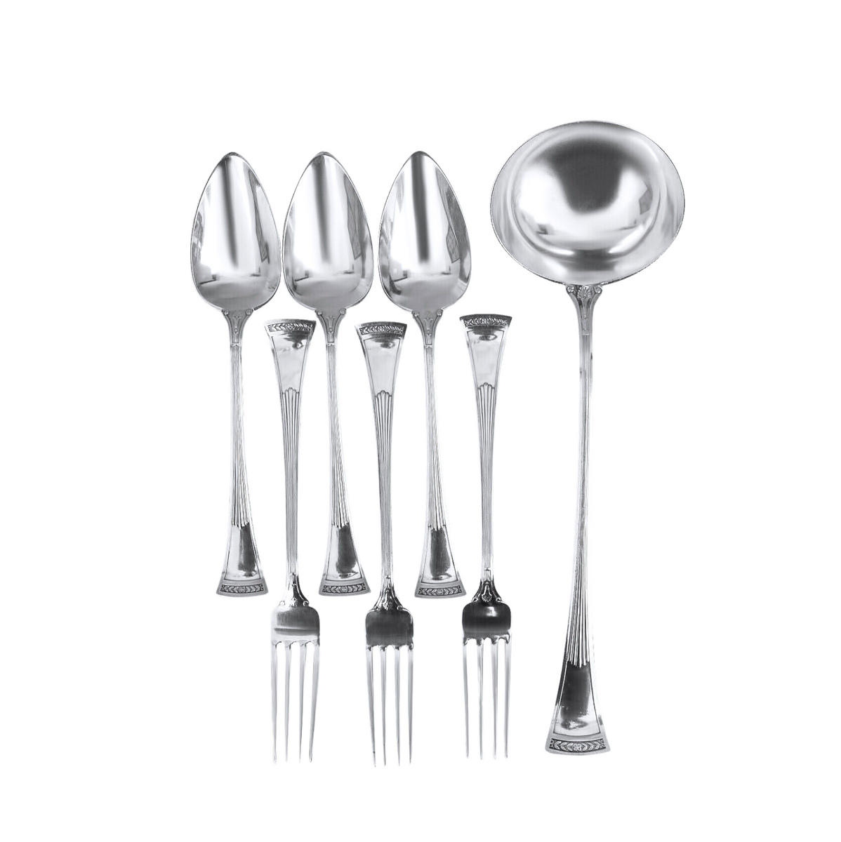 Van Kempen & Zonen Dutch Silver Flatware 3 Forks 3 Spoons 1 Ladle 1910 ...