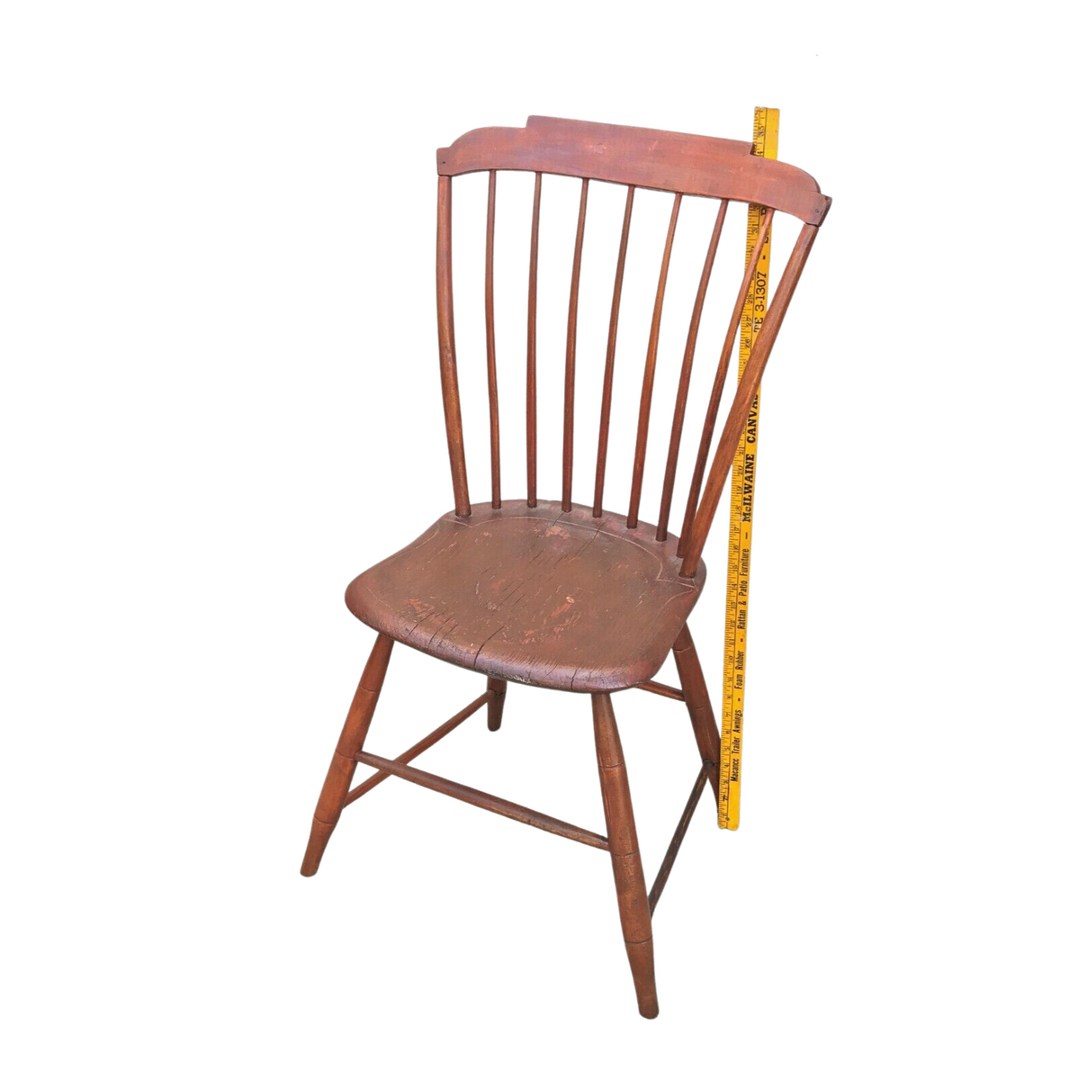 Red Original Paint Step-Back Windsor Chair Signed S. Kilburn (1787-186 ...