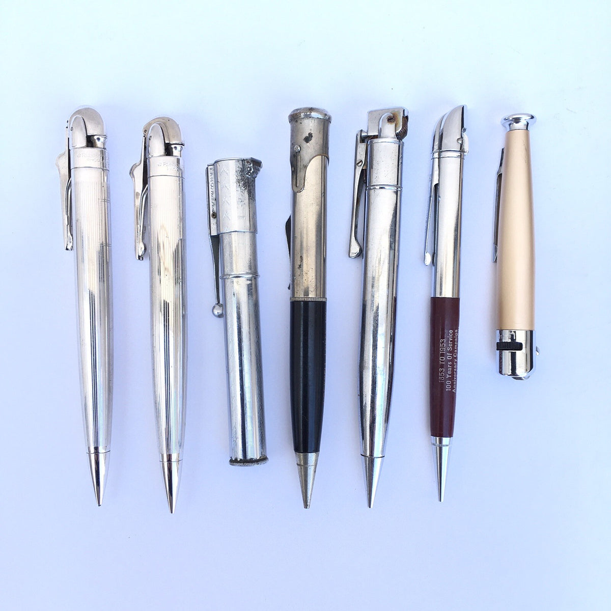 Lot of 7 ( 1940's - 50's) Mechanical Pocket Pencils and Pen shaped Lig ...