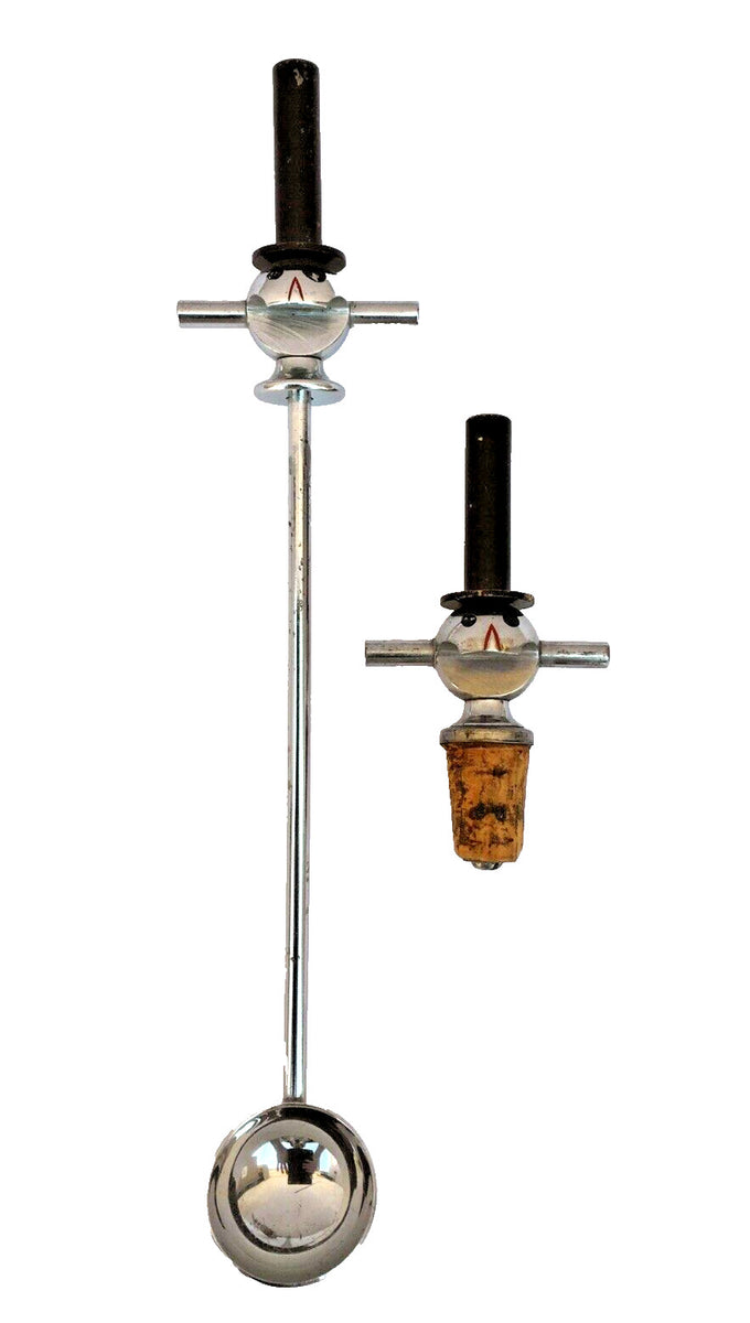 Rare Jolly Old Topper Cork-Screw Bar Tools, Cocktail Stirrer Spoon & B ...