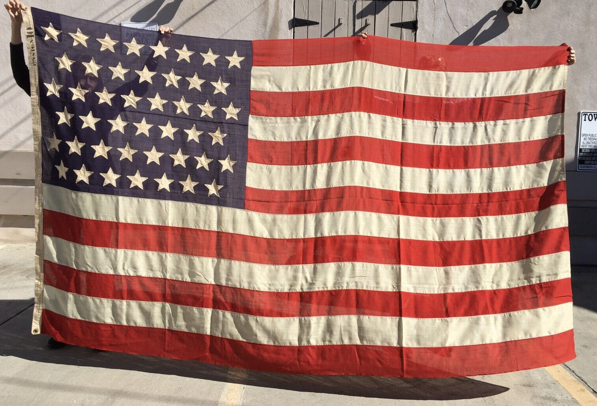 Historic American 45 Star Flag dated from (1896-1908) "Sally Ann" Sara ...