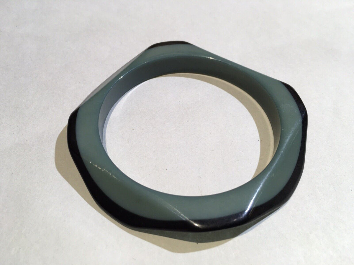 Rare and Unusual Blue and Black Stripe Bakelite Bangle Bracelet ...