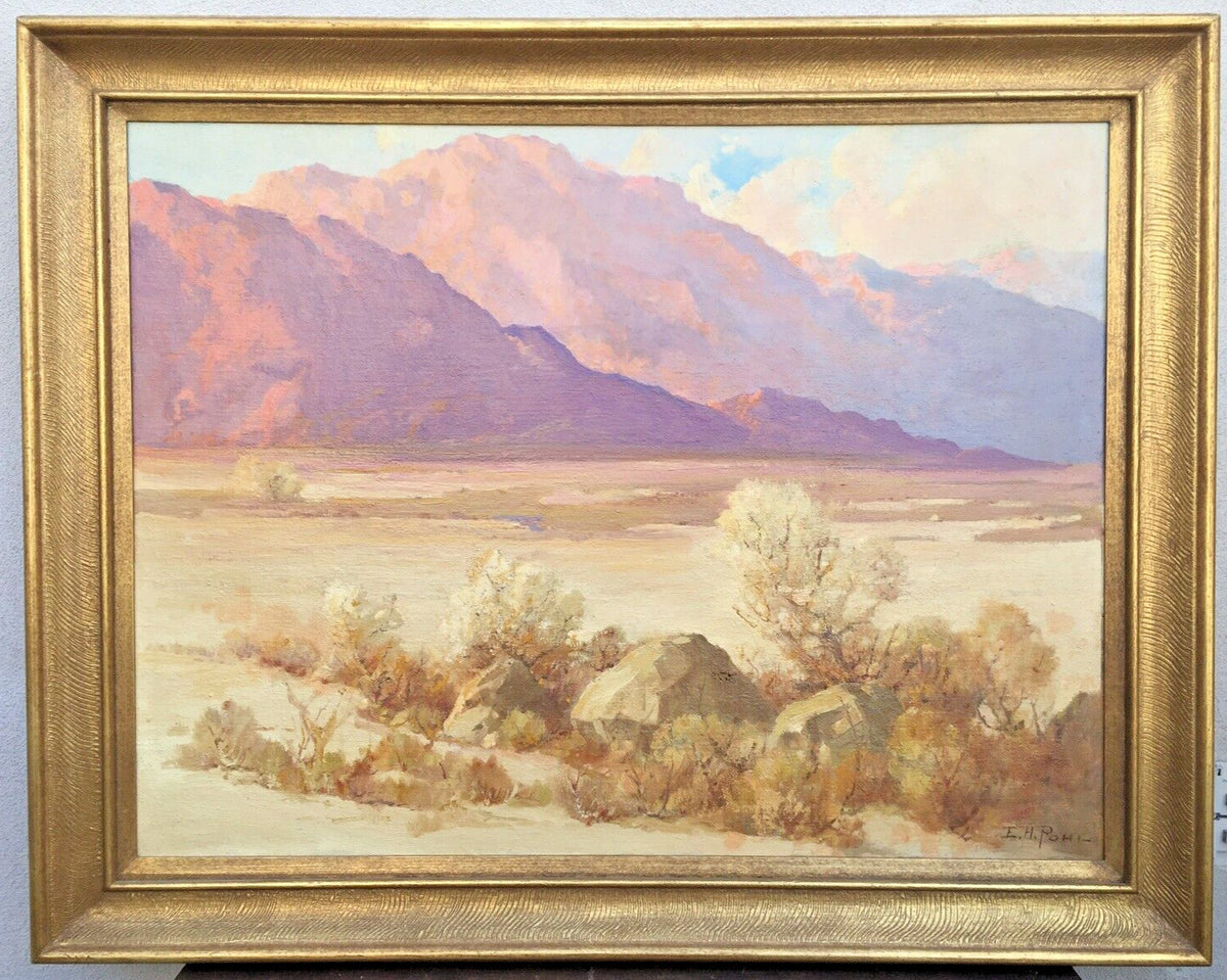 E. H. Pohl Large Oil On Canvas California Landscape Painting Desert Sm ...