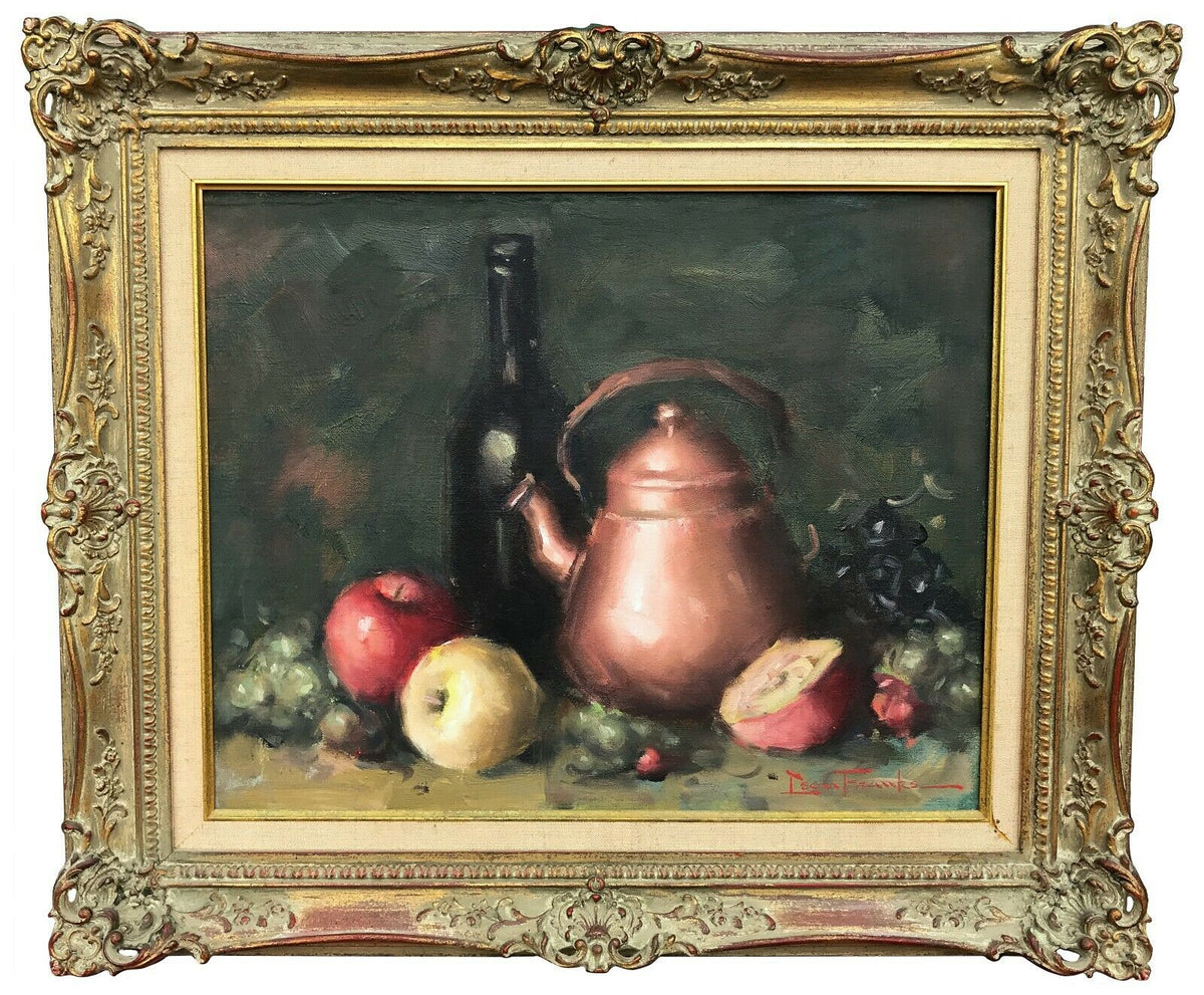 Leon Franks (1914-1970) Still Life, Fruit and Teapot, California Oil P ...