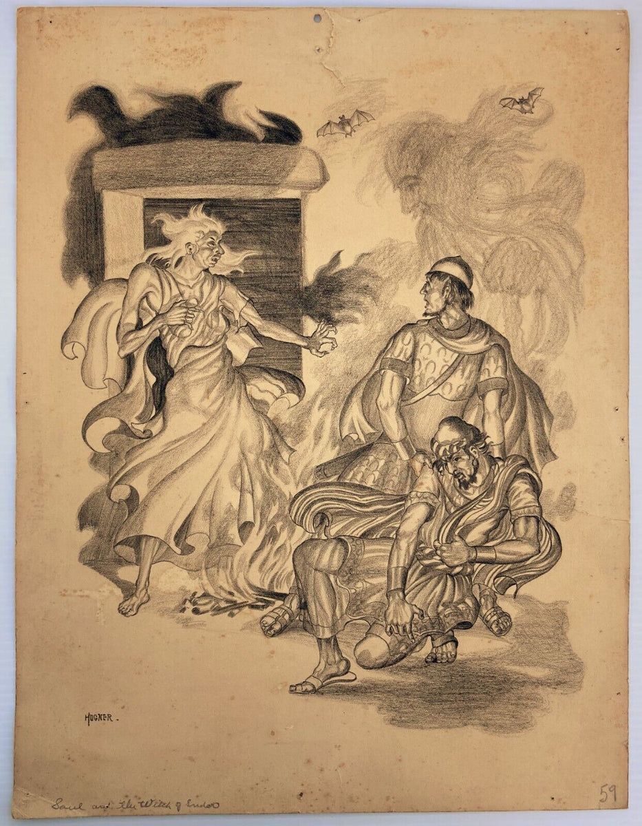 1920's Nils Hogner Original Illustration "Saul and The Witch of Endor ...