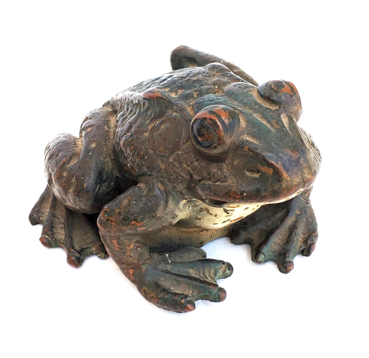 Ea. 1900's Heavy Copper Plaster Filled Frog , Cold Painted, for Indoor ...