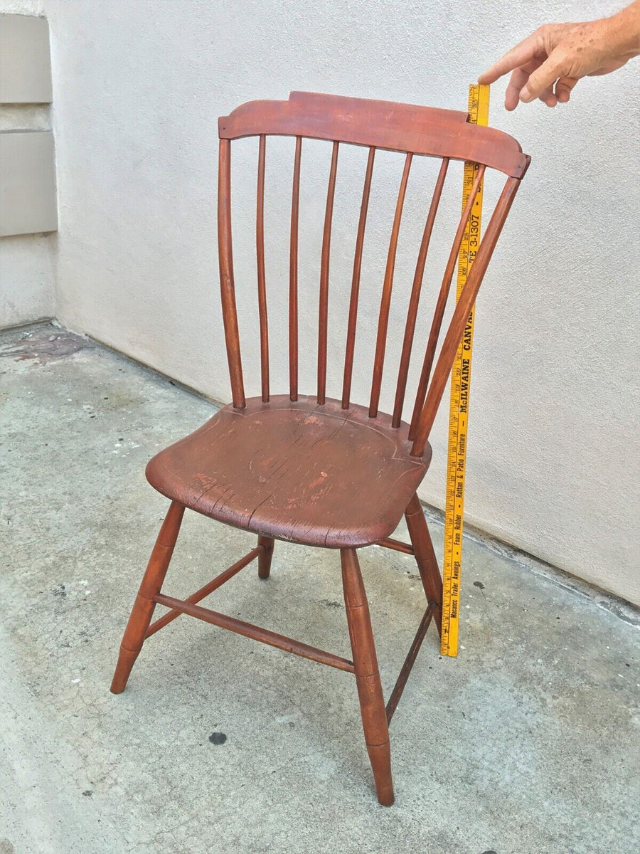 Red Original Paint Step-Back Windsor Chair Signed S. Kilburn (1787-186 ...